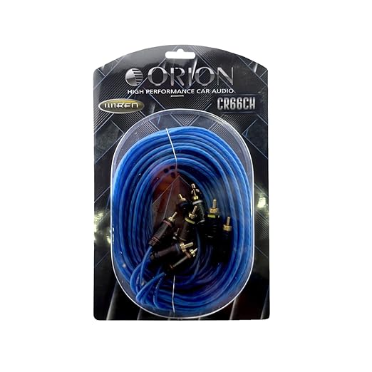 Orion Wired CR66CH 6-Channel RCA Cable, 17-Ft Blue CCA Car Audio Inter ...